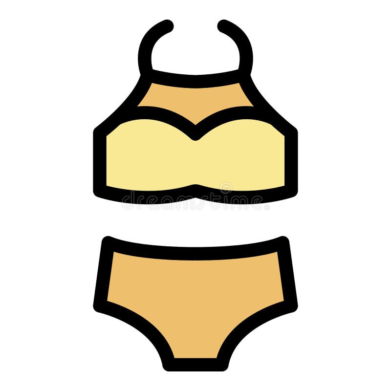 Bra Swimsuit Icon Color Outline Vector Stock Vector - Illustration of ...
