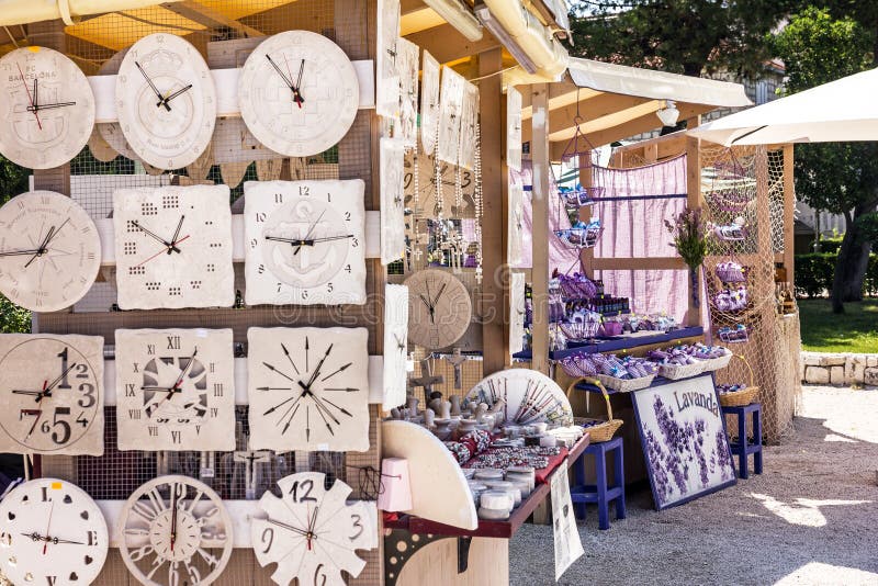 Clock Souvenir Shop in Croatia, Brac Island Editorial Stock Image ...