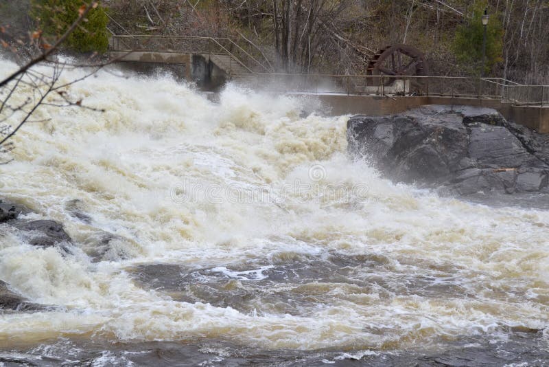 Bracebridge Falls with High Water Flow Stock Photo - Image of ...