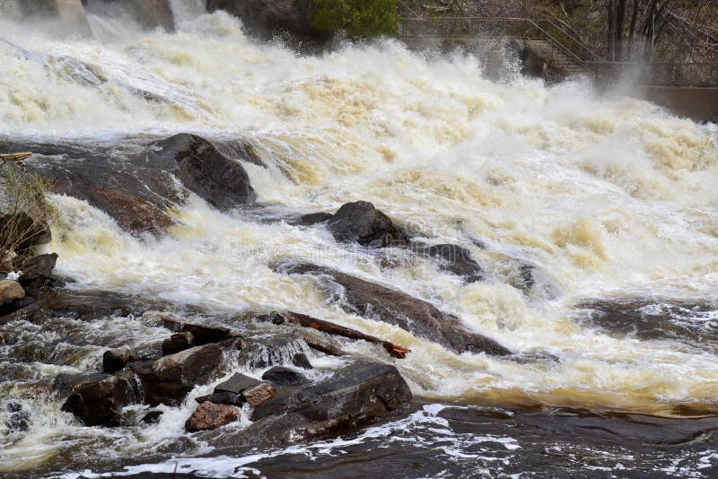 Bracebridge Falls with High Water Flow Stock Image - Image of park ...