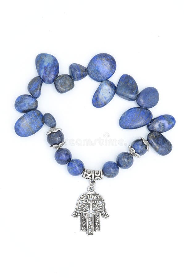 Bracelet of Blue Stones Isolated Stock Photo - Image of isolated ...