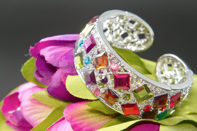 Bracelet with color gems stock image. Image of beauty - 31760761