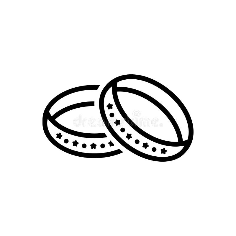 Black Line Icon for Bracelets, Bangle and Jewellery Stock Illustration ...