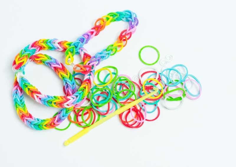 Bracelets made of gum stock image. Image of hand, hobby - 57130727
