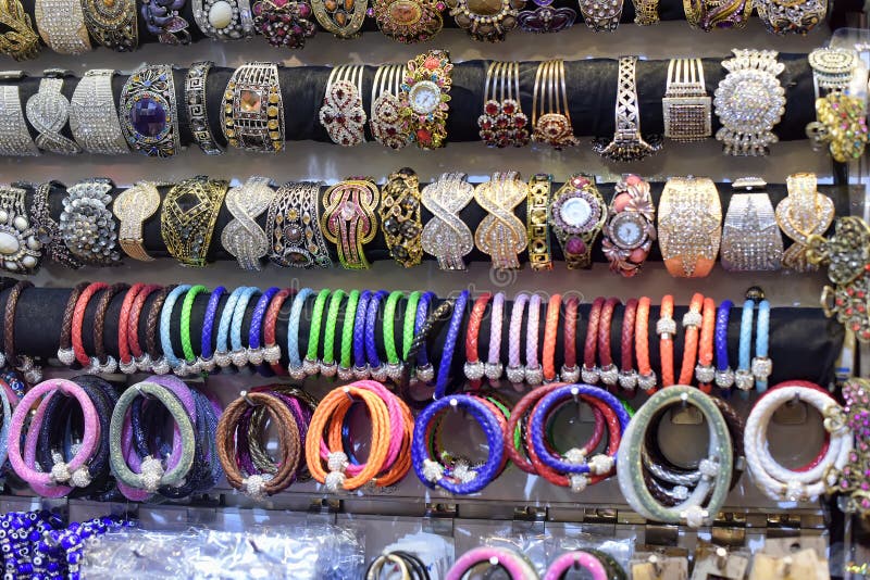 Bracelets in the shop editorial stock photo. Image of design - 60383303