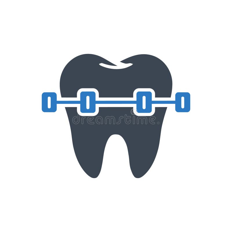 Braces Dental Icon stock vector. Illustration of tooth - 361691175