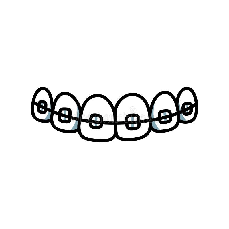 Braces Doodle Icon, Vector Color Line Illustration Stock Vector ...
