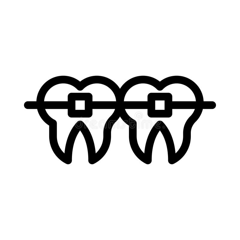 Braces Vector Thin Line Icon Stock Illustration - Illustration of human ...