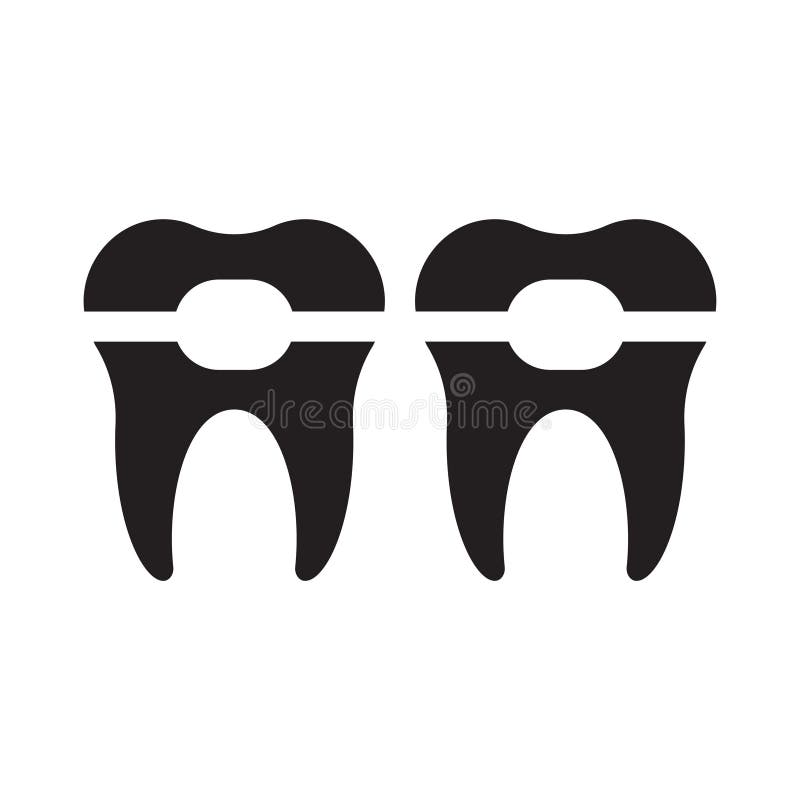 Braces Glyph Flat Vector Icon Stock Illustration - Illustration of dental, flat: 150489340