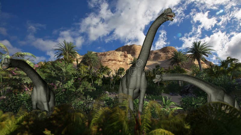 Brachiosaurus Walking on Green Screen Background.Jurassic World ...