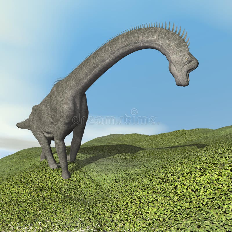 Brachiosaurus Dinosaur - 3D Render Stock Illustration - Illustration of ...