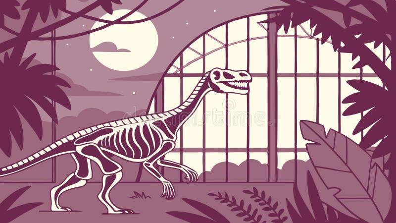 Brachiosaurus Skeleton in Museum Enclosure, Vector Design Generative AI ...