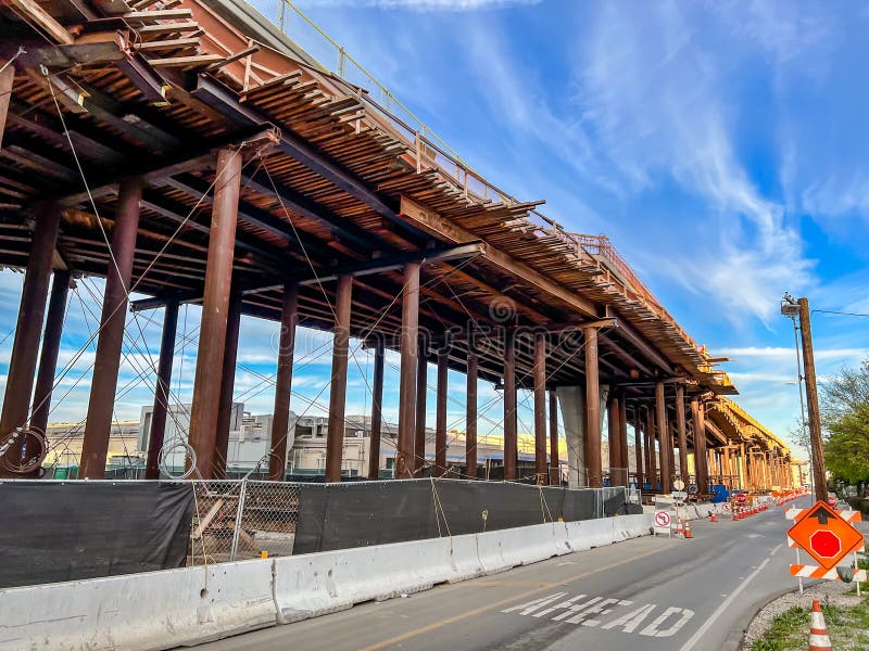 Bracing and Support in Place for a Overhead Freeway Construction ...