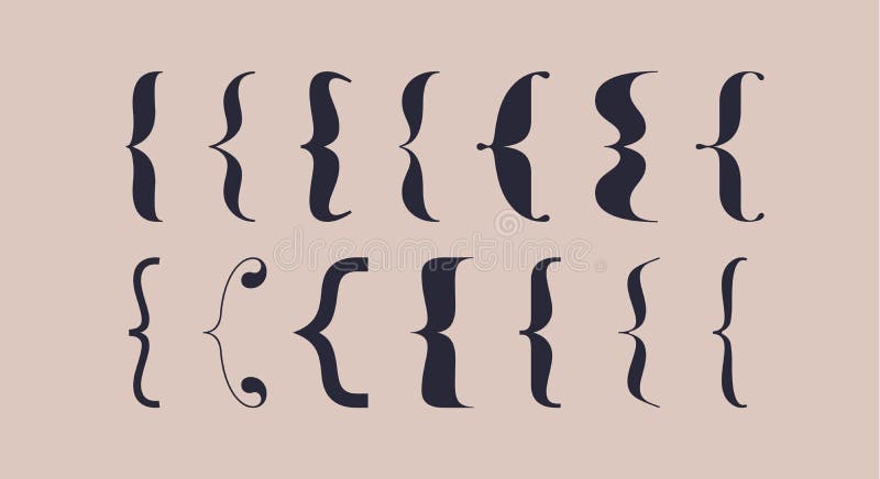 Bracket, Braces, Parentheses. Typography Set of Curly Brackets Stock ...