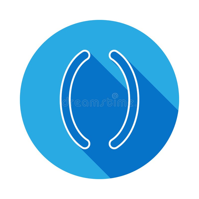 Bracket Character Icon with Long Shadow. Thin Line Icon for Website ...