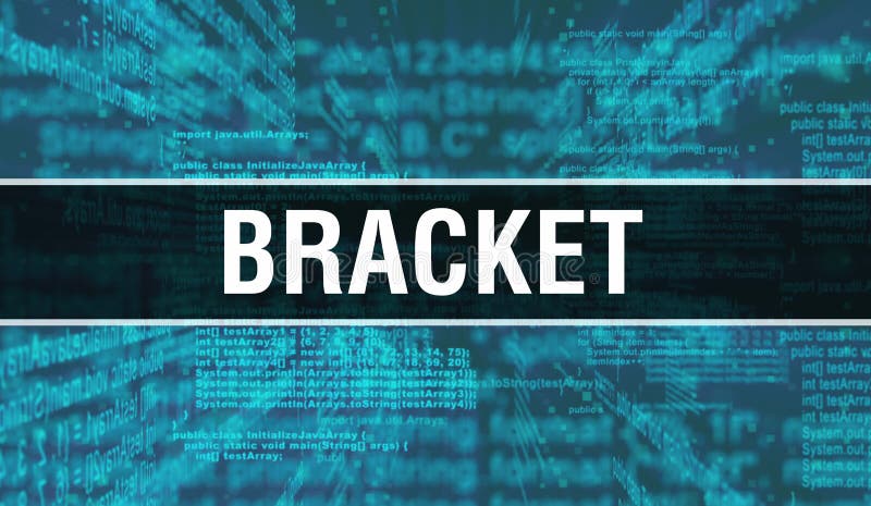 Bracket With Digital Java Code Text Bracket And Computer Software Coding Vector Concept Stock