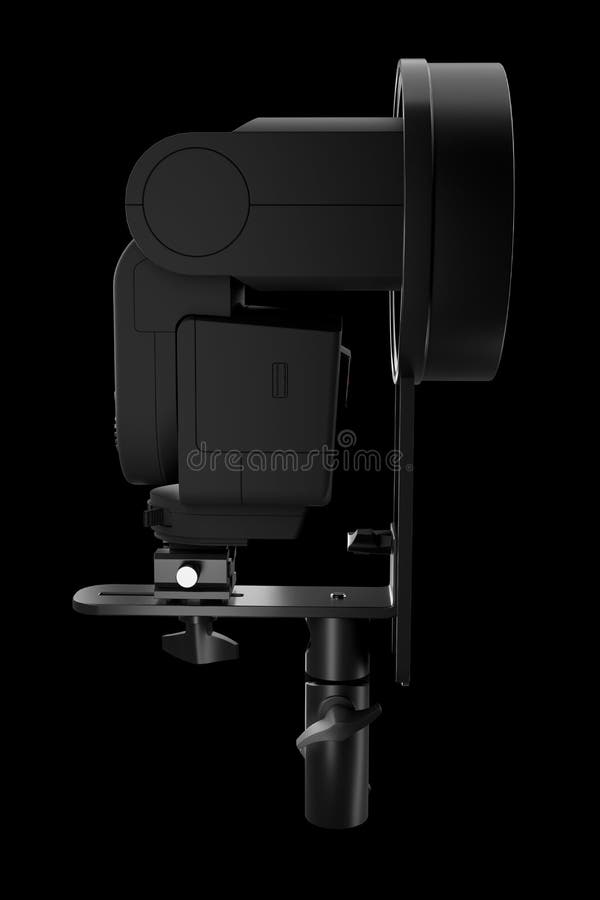 Bracket Holder with Handle for Speedlight Flash Guns Isolated on Black ...