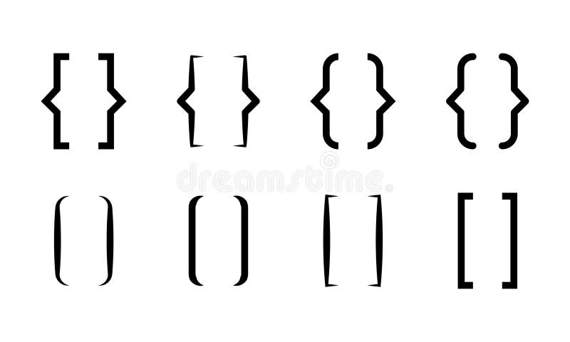 Bracket icon collection. stock vector. Illustration of quote - 273209397