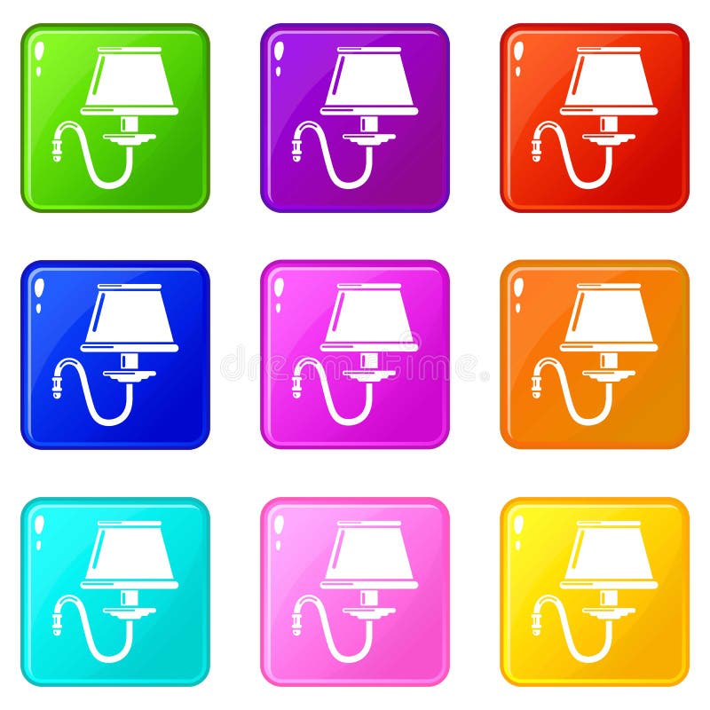 Bracket Icons Set 9 Color Collection Stock Vector - Illustration of ...