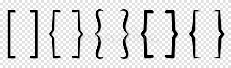 Bracket Icons. Vector Black Collection Stock Vector - Illustration of ...