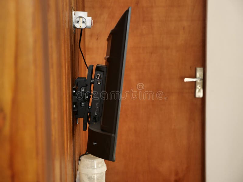 Bracket Mounting for Hanging Tv Set on Wall Stock Image - Image of ...