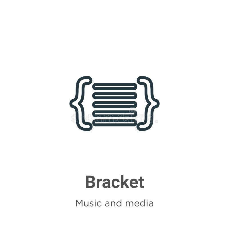 Bracket Outline Vector Icon. Thin Line Black Bracket Icon, Flat Vector ...