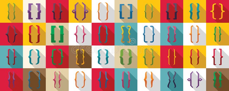 Bracket Parenthesis Icons Set. Colorful Curly Brackets Icons Set ... Bracket Parenthesis Icons Set. Colorful Curly Brackets Icons Set ...