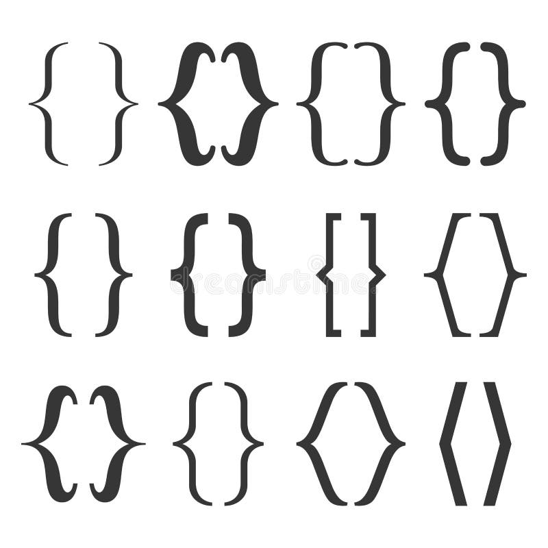 Bracket Curly Set on White Background. Vector Stock Vector ...