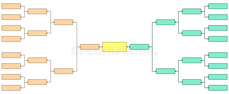 Simple Tournament Bracket Template for 16 Teams on White Background ...