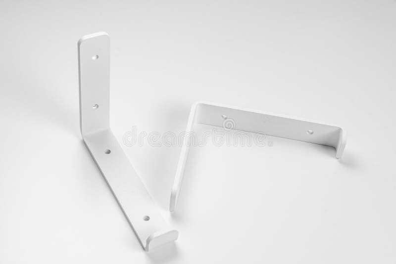 Bracket on a White Background. Support Part for Mounting Shelves. Stock ...