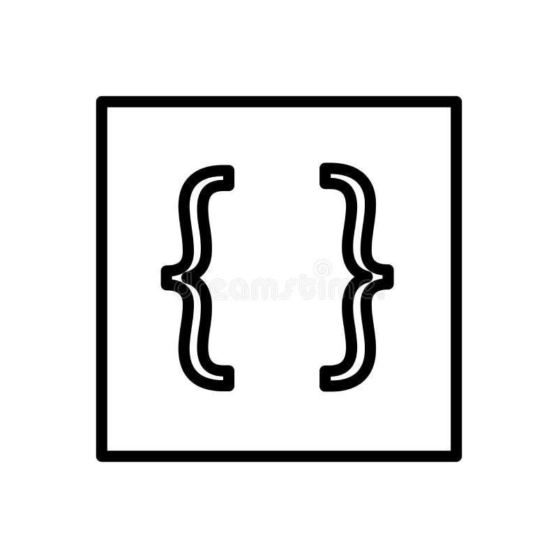 Brackets Icon Vector Isolated on White Background, Brackets Sign , Line ...