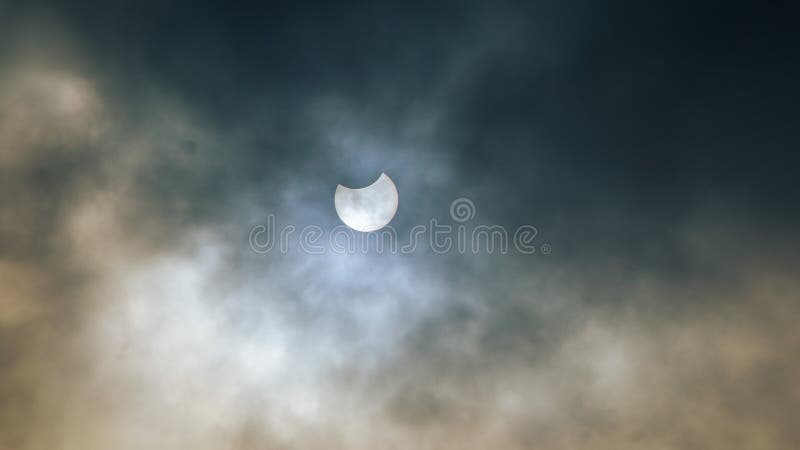 PARTIAL SOLAR ECLIPSE OVER GREECE Editorial Photo - Image of clouds ...