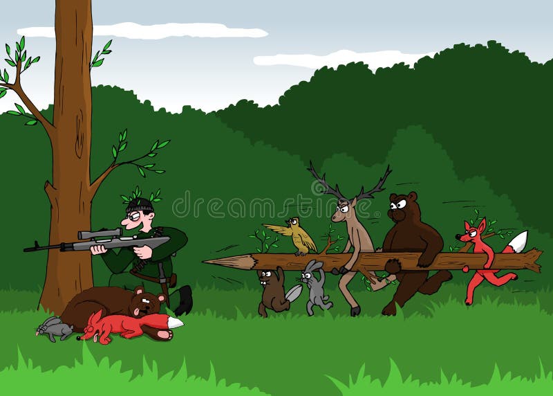 Braconnier illustration de vecteur. Illustration du fourrure - 22160982
