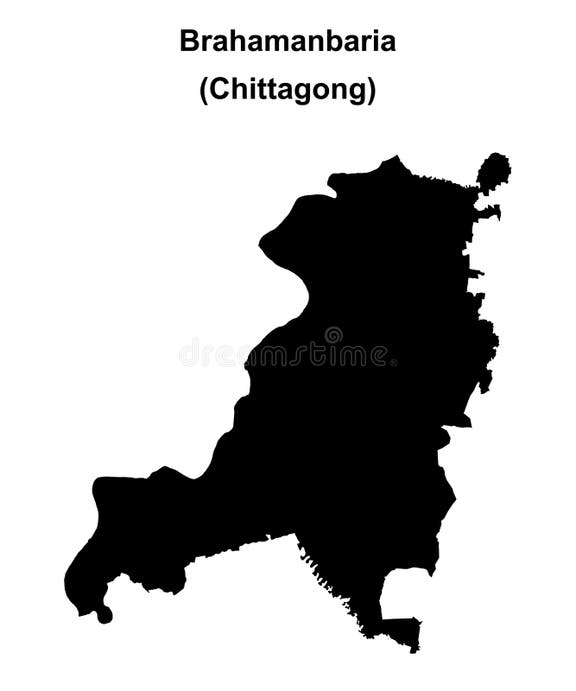 Brahamanbaria outline map stock illustration. Illustration of ...