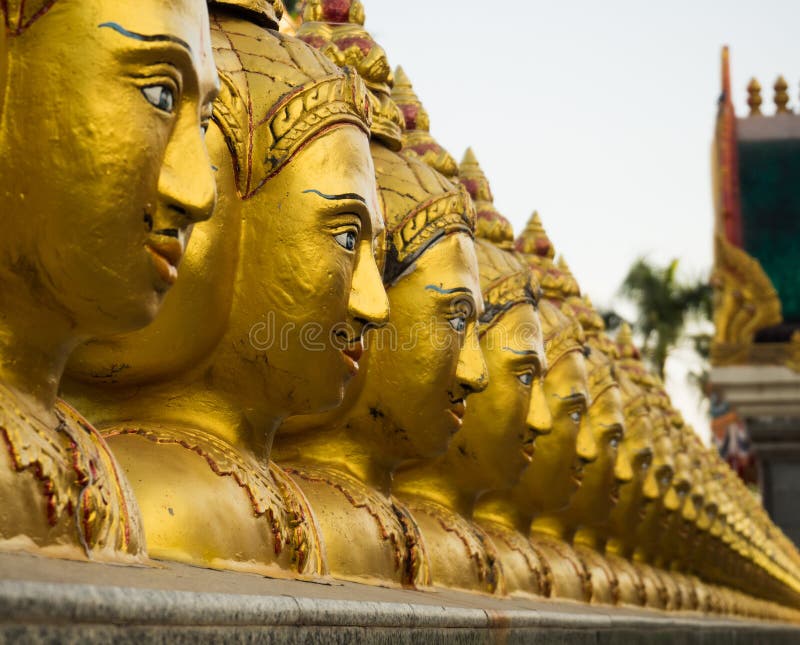 Brahma Faces on Top of the Pagoda Stock Photo - Image of stupa, closeup ...
