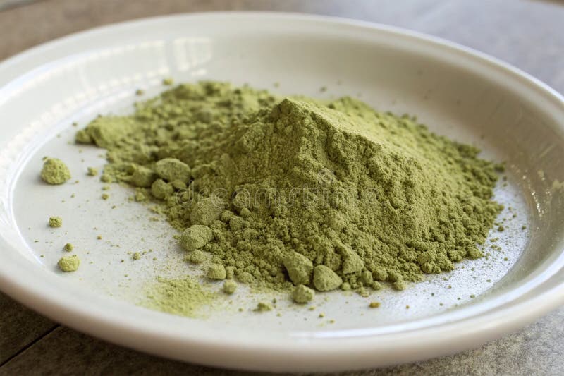 Brahmi Powder Spread Over a White Ceramic Plate Stock Illustration ...