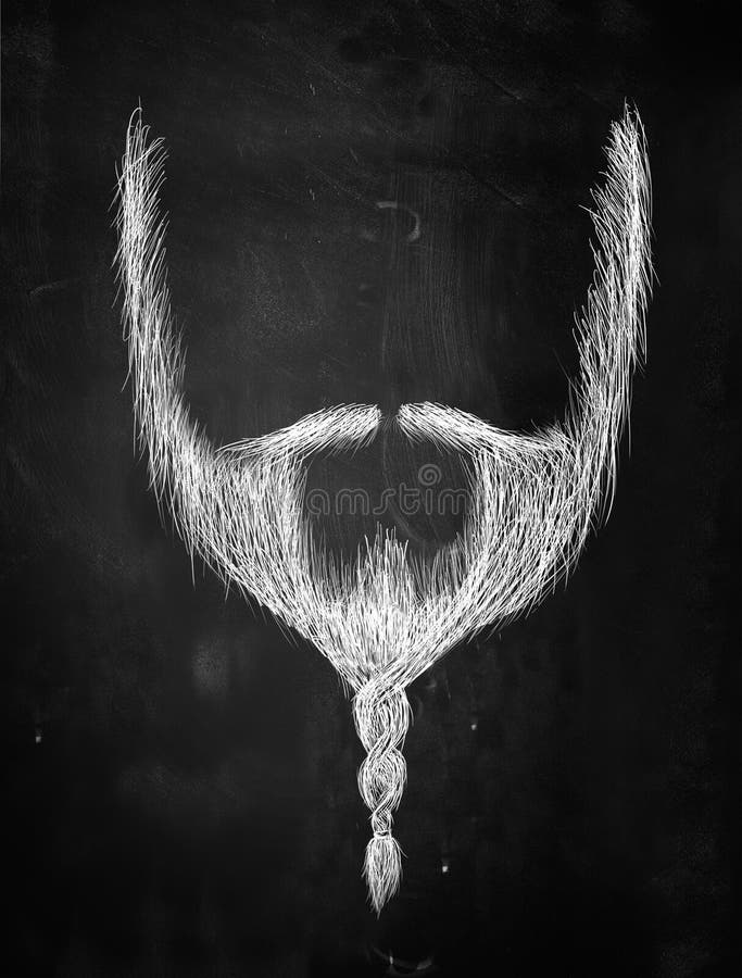 Braid Beard Sketch on Blackboard Stock Illustration - Illustration of ...