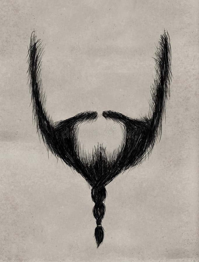 Braid Beard Sketch on Paper Stock Illustration - Illustration of ...