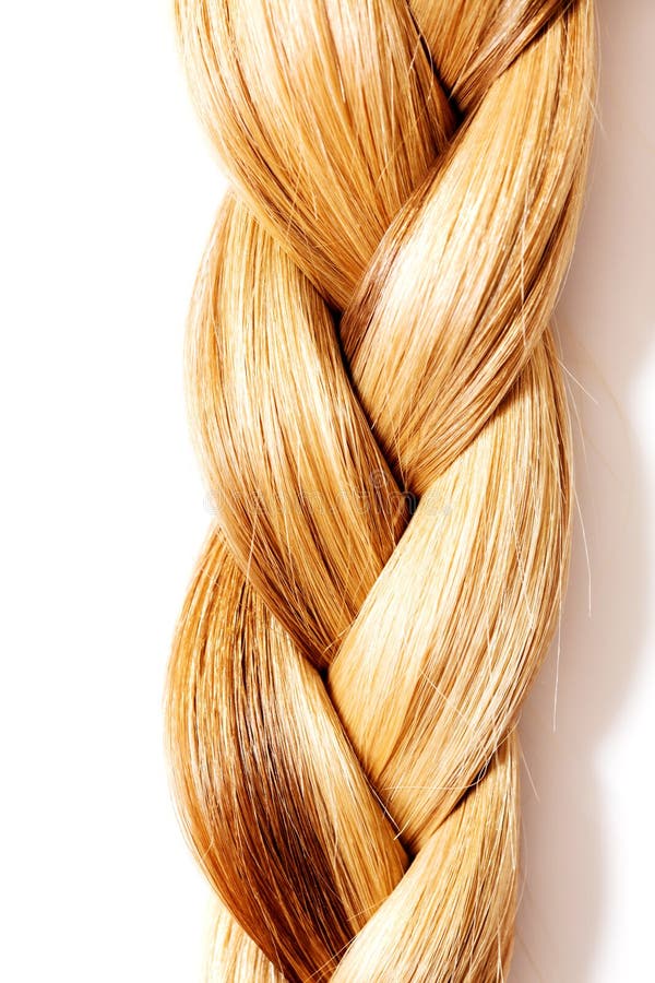 Braid Hairstyle. Blond Long Hair Close Up Stock Photo - Image of hair ...