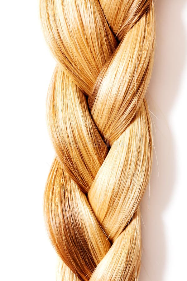 Braid Hairstyle. Blond Long Hair Close Up Stock Image - Image of ...
