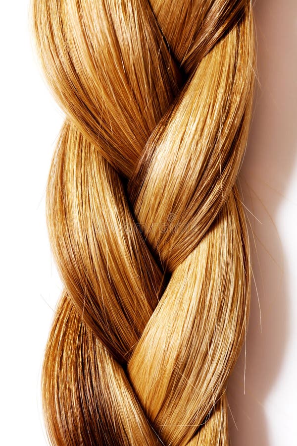 Braid Hairstyle. Blond Long Hair Close Up Stock Image - Image of health ...