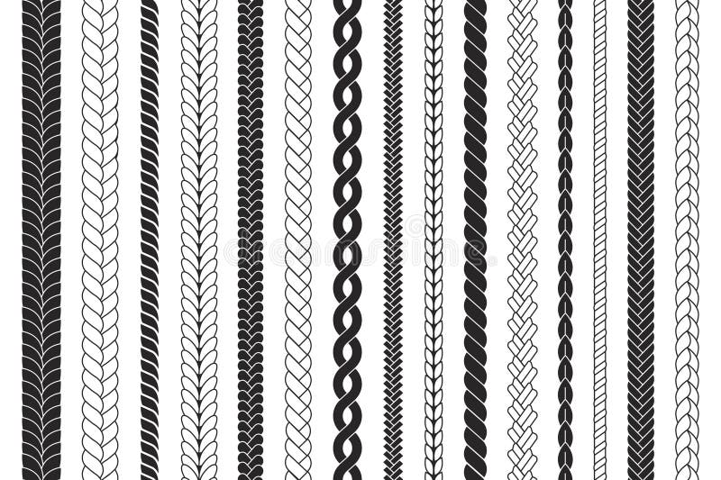 Braid Lines Brushes. Braided Frames, Knit Texture Seamless Pattern ...