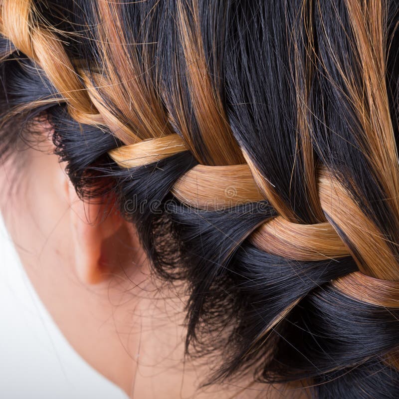 Braid long hair style stock image. Image of model, lock - 46985953