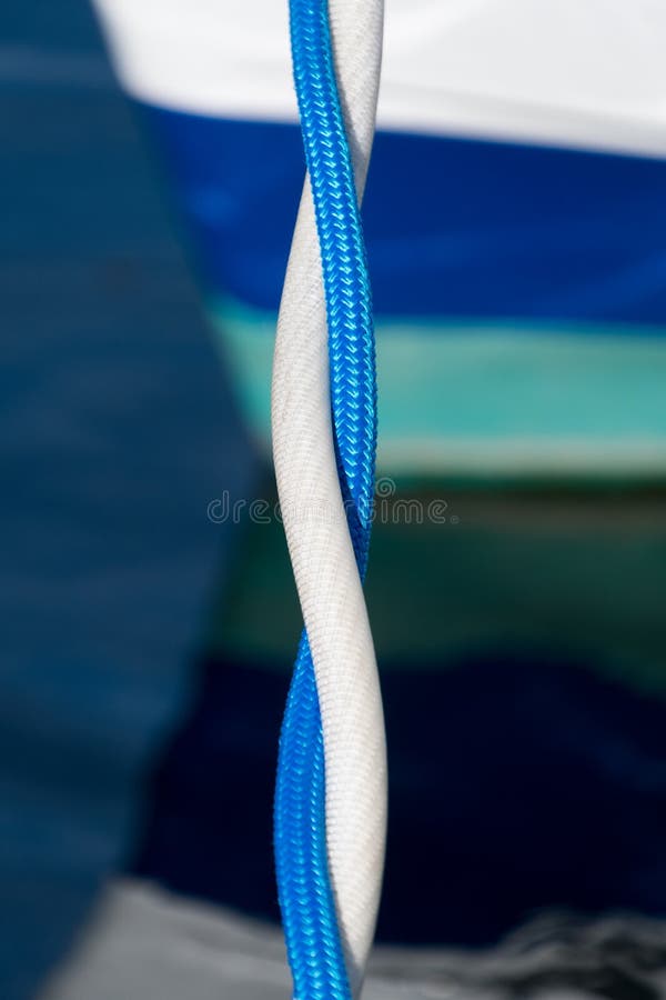 Braid Made of White and Blue Ropes on a Boat Docked in Port Ludlow ...