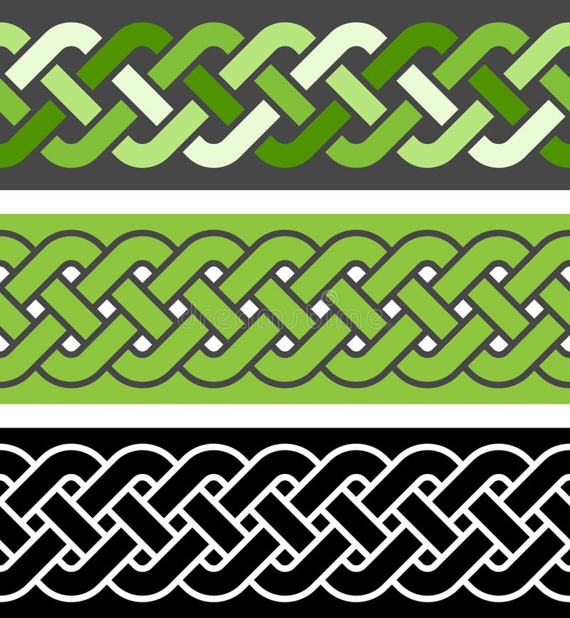 3 Braid Seamless Border Variations, Vector Illustration Stock Vector ...