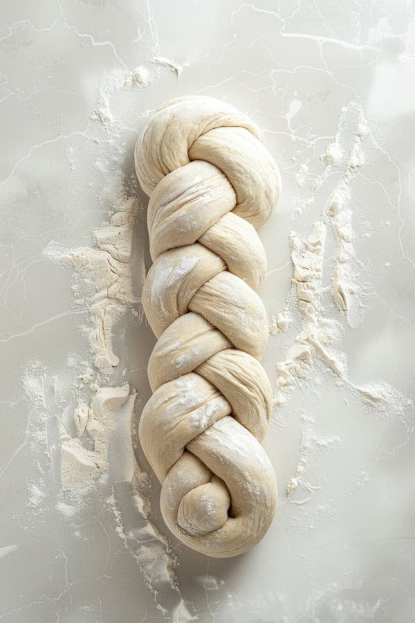 Braided Bread Dough on White Surface Stock Image - Image of pastry ...