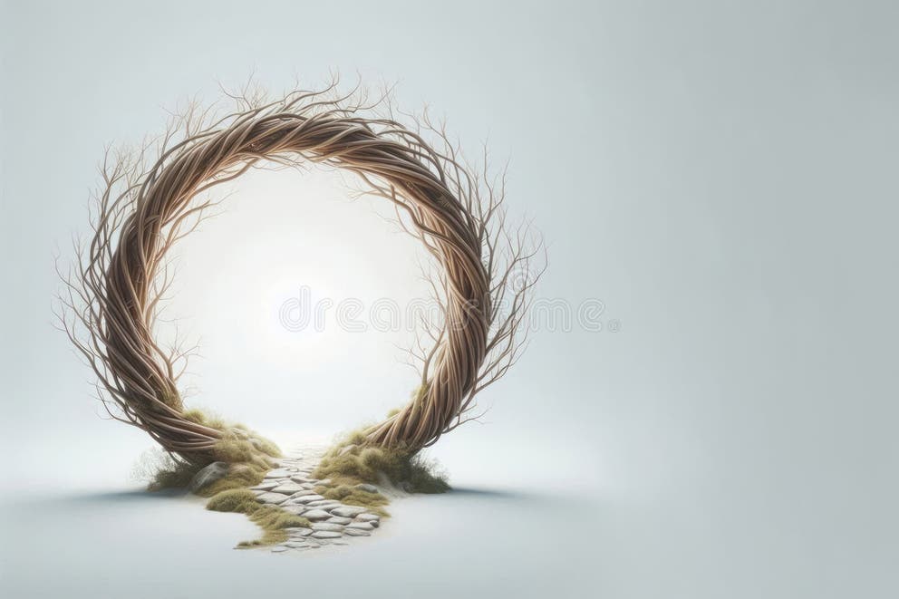 A Braided Circle with a Path of Stones. Space for Text. Stock Photo ...