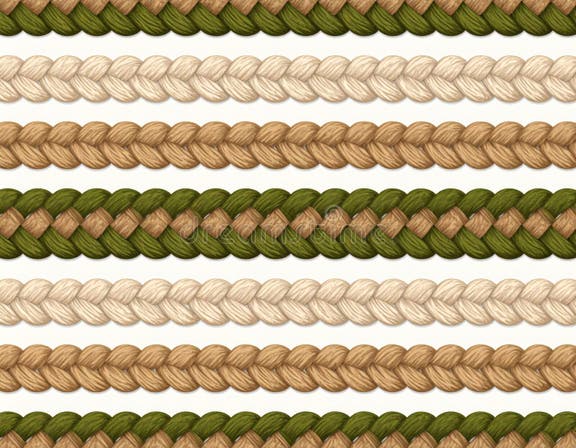 Braided Horizontal Pattern in Earth Tones Rope Design Seamless Texture ...