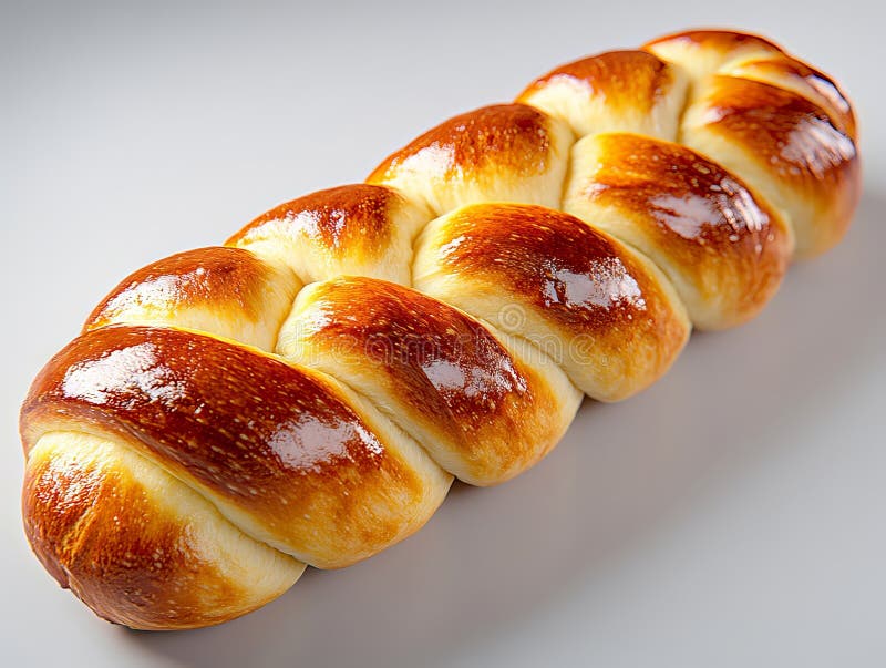 A Braided Loaf of Bread on a White Surface Stock Photo - Image of edges ...