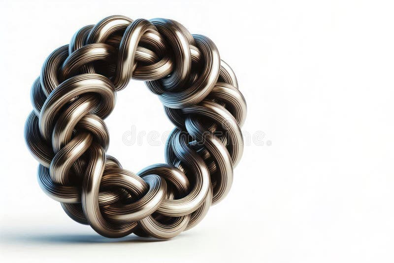 A Braided Metal Ring with a Mirror Surface. Space for Text. Stock Image ...